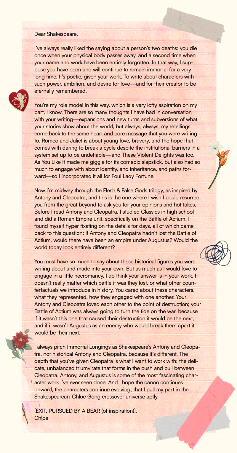 Fandom Love Letters With Author Chloe Gong: Dear Shakespeare - EnVi Media